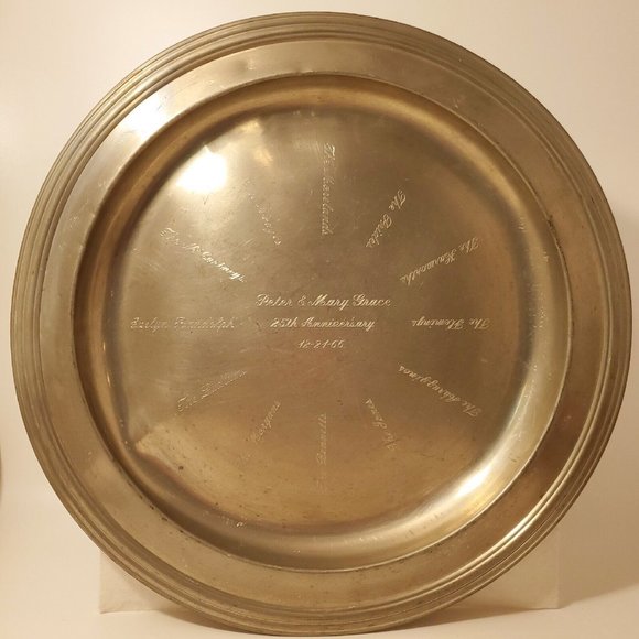 Unbranded | Wall Decor | 4 Inch Pewter Plate Tray December 21 1966 25th ...